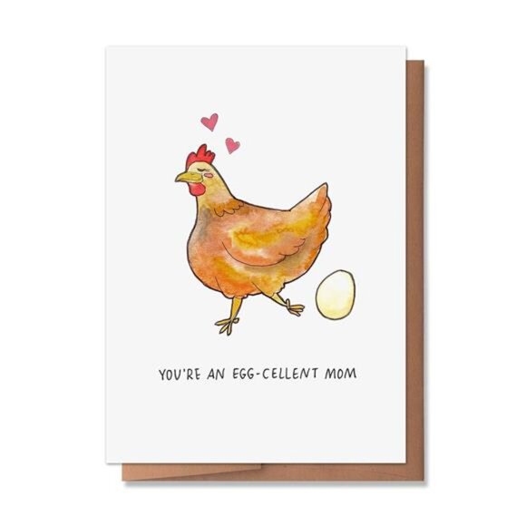 Other | Eggcellent Mom Funny Cute Mothers Day Card 1 Single Card Blank Inside | Poshmark
